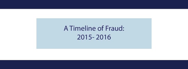 A Timeline of Fraud: 2015-2016
